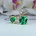 Asscher Cut Ladies Earring / Emerald Stud Earring / - Etsy