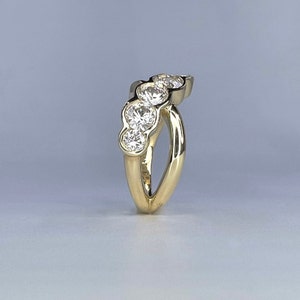 1.25ctw Lab Grown Diamond Cluster Ring 14K Yellow/white Gold , Lab ...