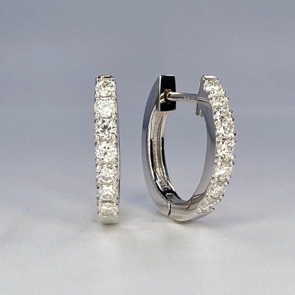 Small Lab Grown Diamond Hoop Earrings - Etsy