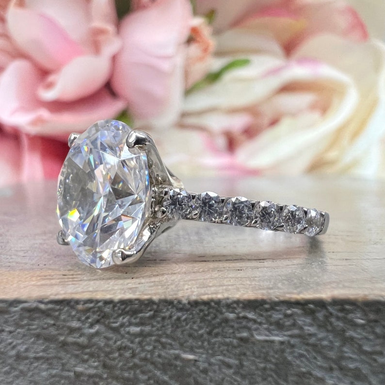 Round Shaped Solitaire Engagement Ring White Gold Solitaire CZ | Etsy