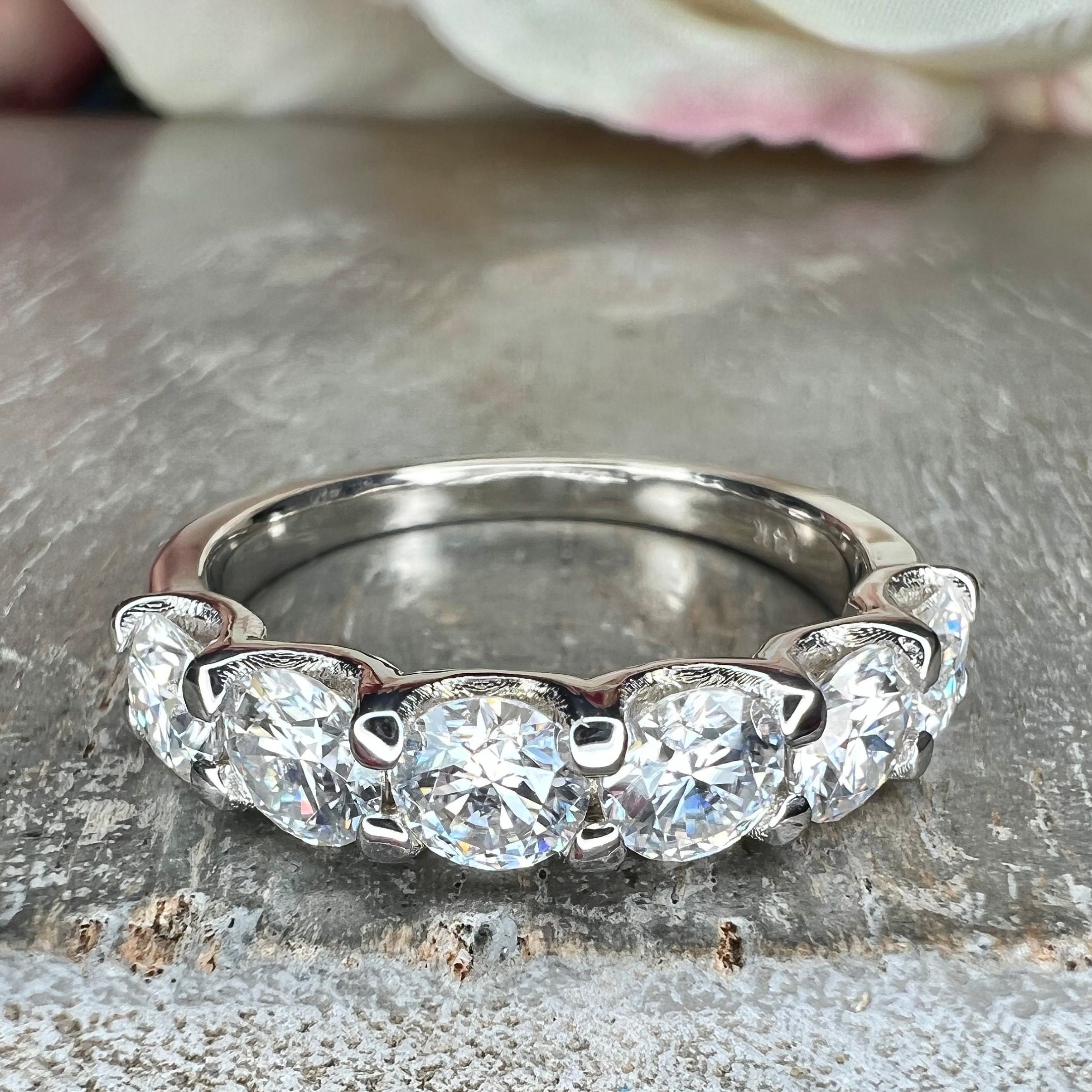 Lab Grown Diamond Stacking Wedding Band 14 K Solid Gold, Lab Created ...