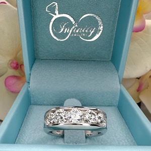 Mens Lab Grown Diamond Ring | 14K Solid Gold 5 Stone Lab Created Mens ...