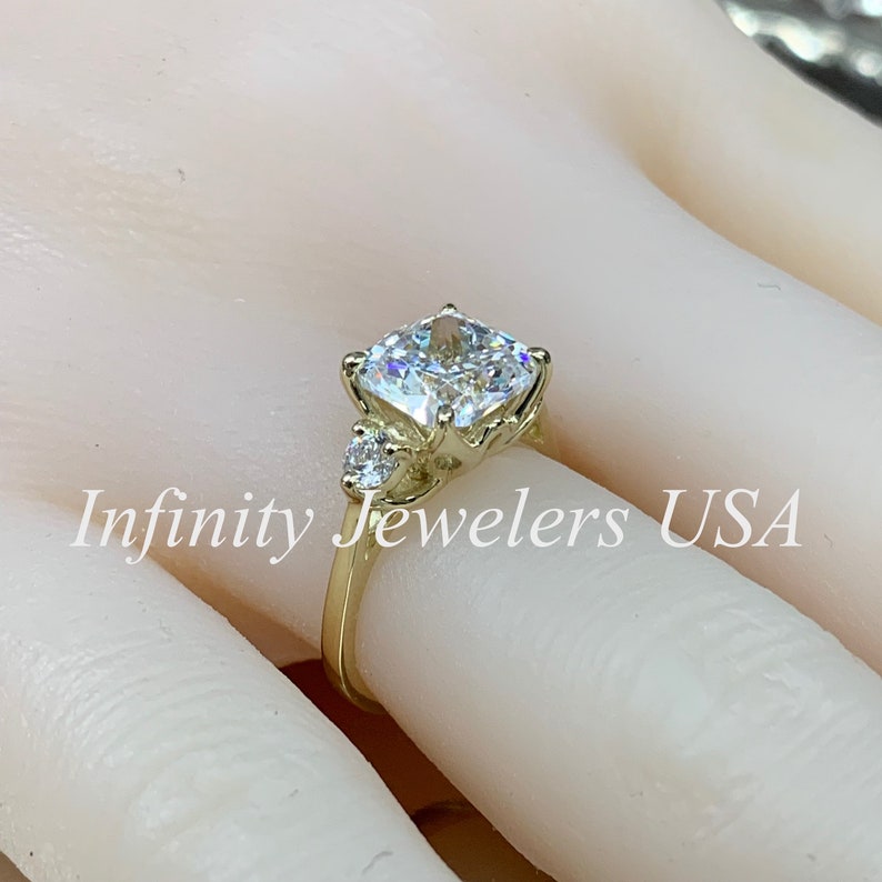 Cushion Cut Engagement Ring Solitaire Wedding Ring Cushion | Etsy