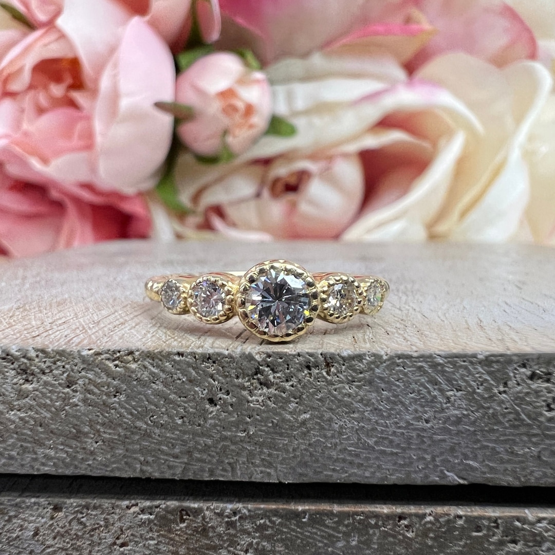 Stackable Diamond Ring 14K Stackable Diamond Wedding Ring Petite ...