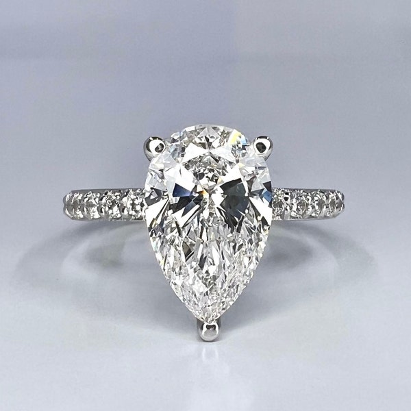 Lab Grown Diamond Rings Pear - Etsy