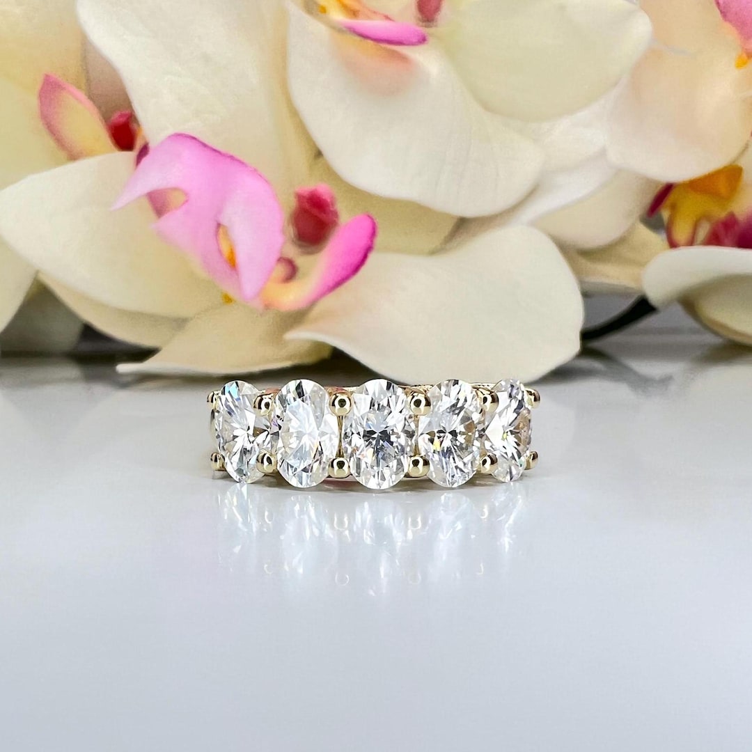 Lab Grown Diamond Wedding Band, Lab Created Diamond Half Eternity Band ...