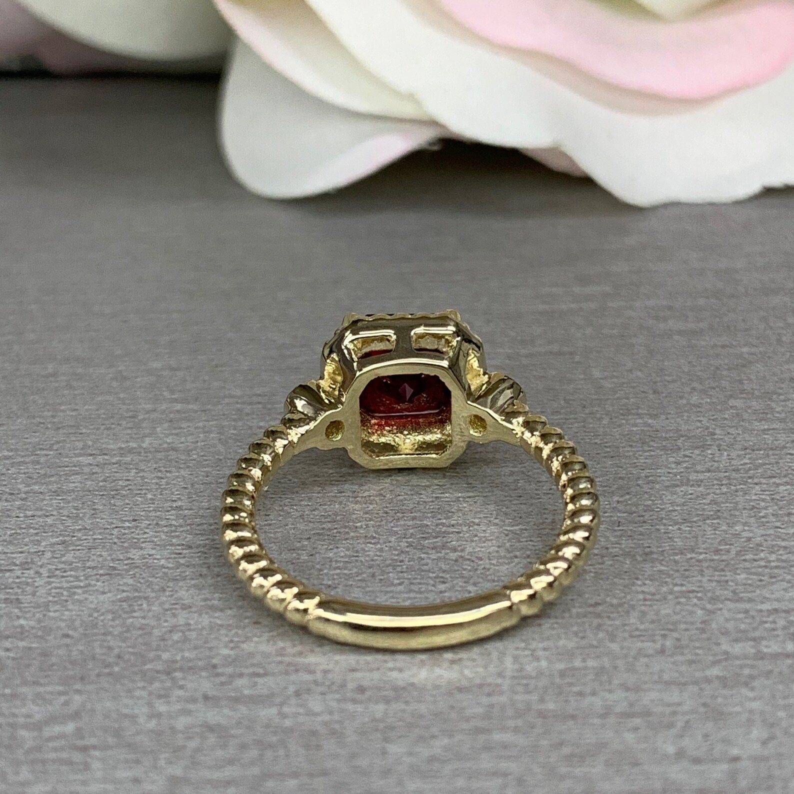 Antique Ruby Ring 14K Yellow Gold Ruby Engagement Ring July - Etsy