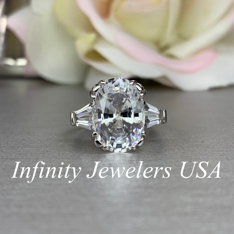 White Sapphire Ring - Etsy