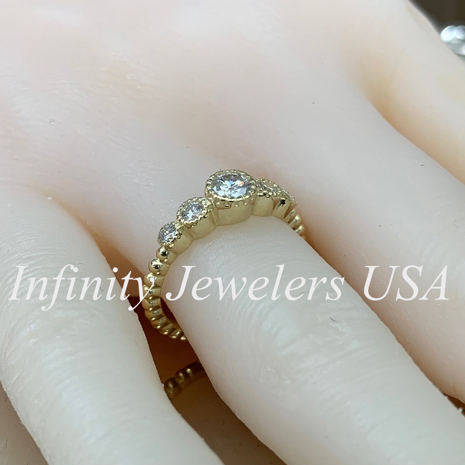 Stackable Diamond Ring 14K Stackable Diamond Wedding Ring - Etsy