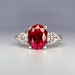 Ruby Engagement Ring 14K Solid Gold Three Stone Ruby Ring July Birthstone Jewelery Unique ...