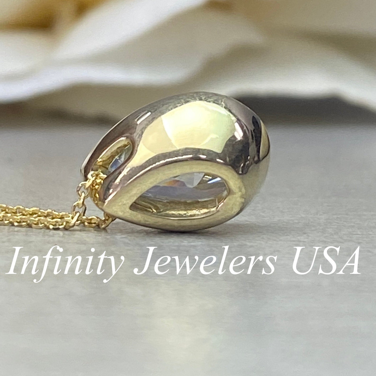 Pear Shape Bezel Pendant Necklace 14K Yellow Gold Ladies - Etsy Pear Shape Bezel Pendant Necklace 14K Yellow Gold Ladies - Etsy