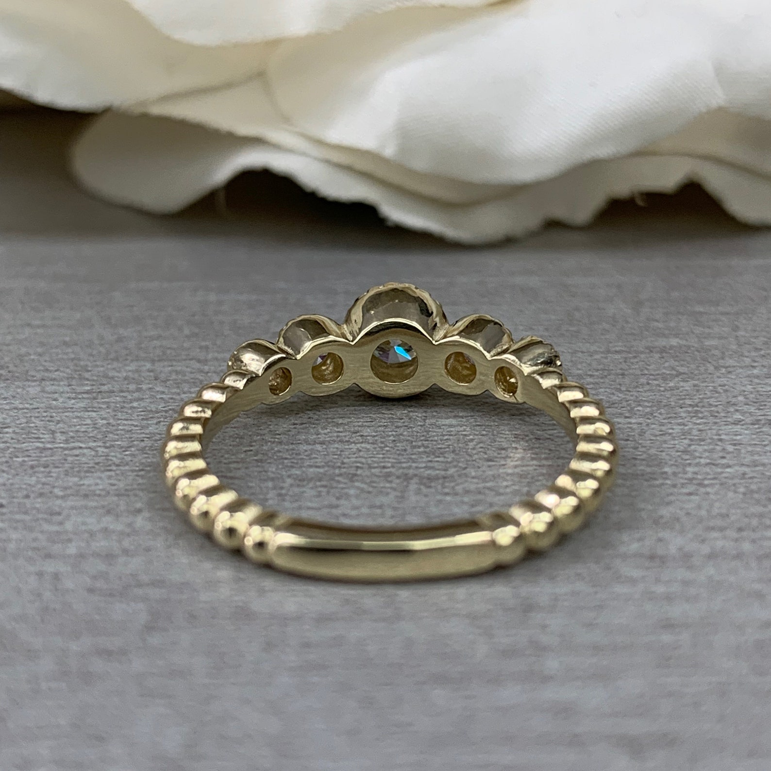 Stackable Diamond Ring 14K Stackable Diamond Wedding Ring | Etsy