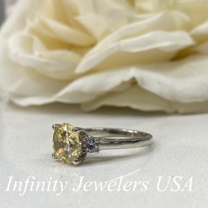 Round Yellow Three Stone Engagement Ring, 14k Yellow Gold Round 3 Stone ...