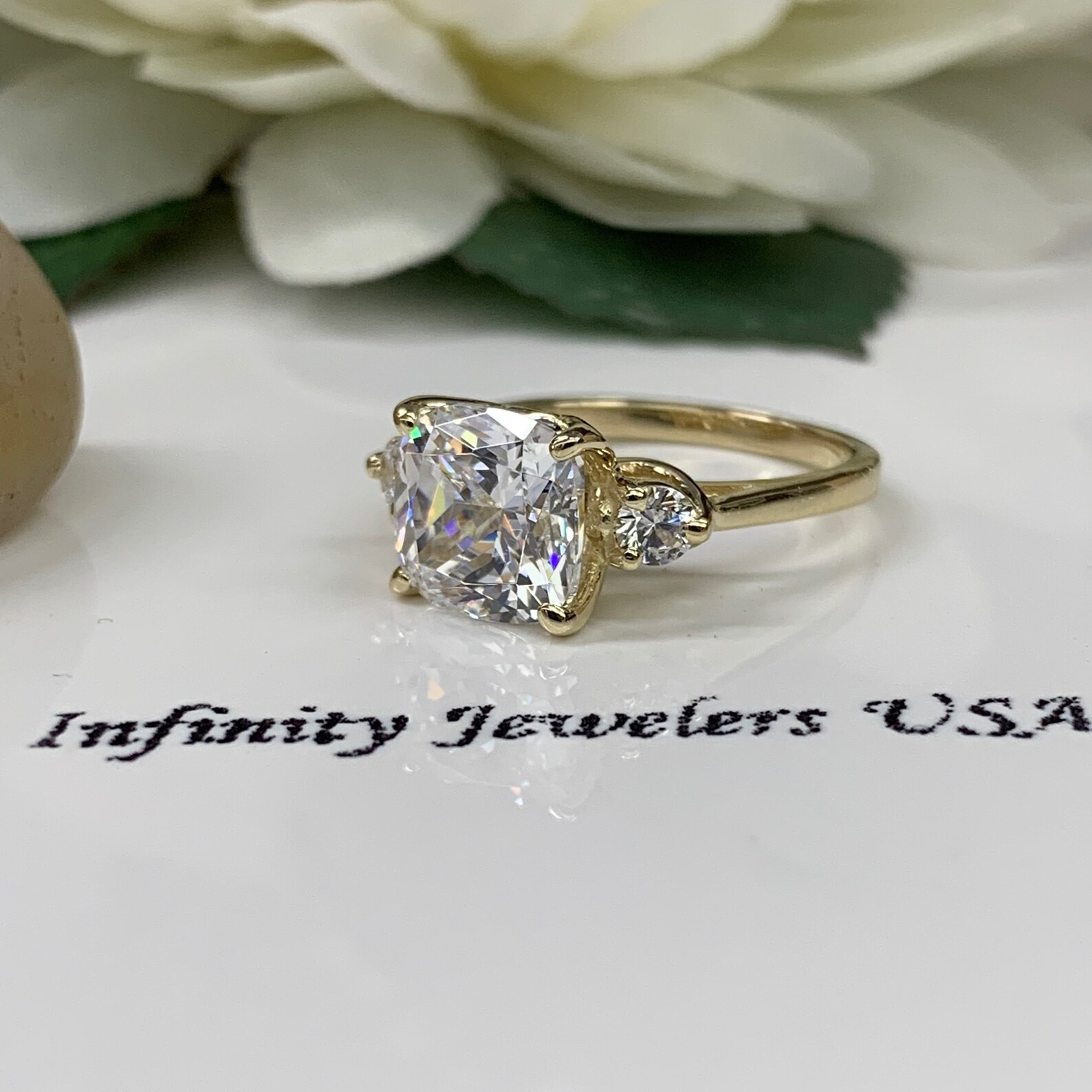 Cushion Cut Engagement Ring Solitaire Wedding Ring Cushion - Etsy