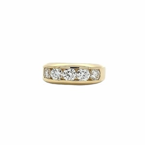 Mens Lab Grown Diamond Ring 14K Solid Gold 5 Stone Lab Created Mens ...