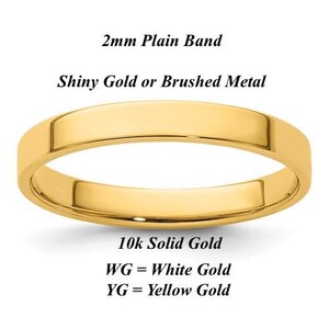 2mm Plain Gold Band 10k Solid Gold Ring, Thin Gold Band Stacking Gold ...