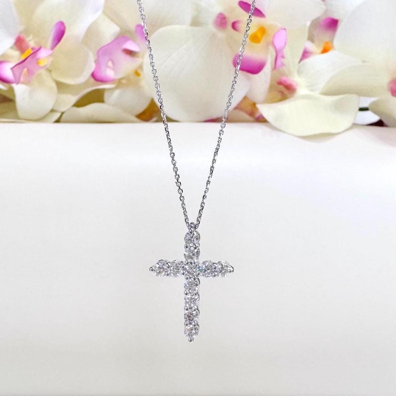 Lab Grown Diamond Cross Necklace - Etsy