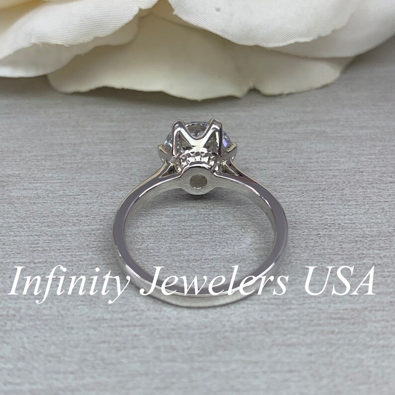 Round Solitaire Engagement Ring Extra Brilliant 100 Facet | Etsy