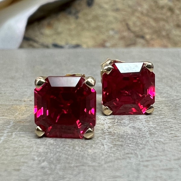 Ruby Earrings 14k - Etsy