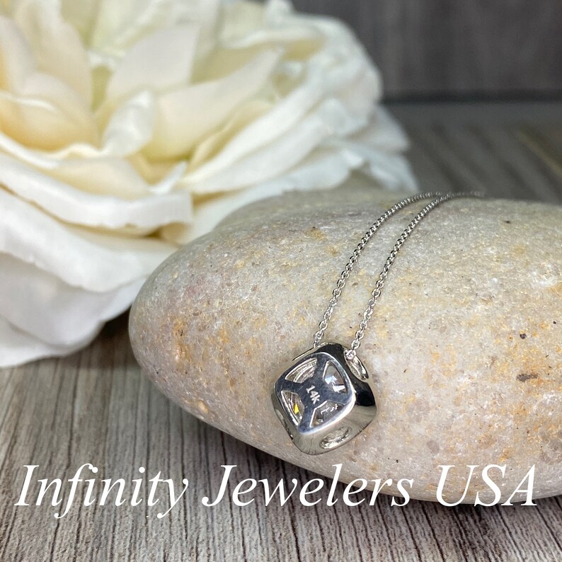 Round Moissanite Pendant Necklace 14k Gold Simple Round Cut - Etsy