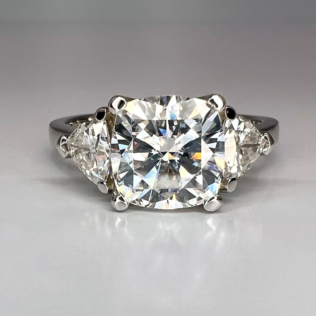 Moissanite Cushion Cut Engagement Rings