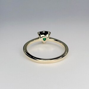 Triangle Emerald Bezel Set 14k Solid Gold Minimalist Ring, Stacking ...