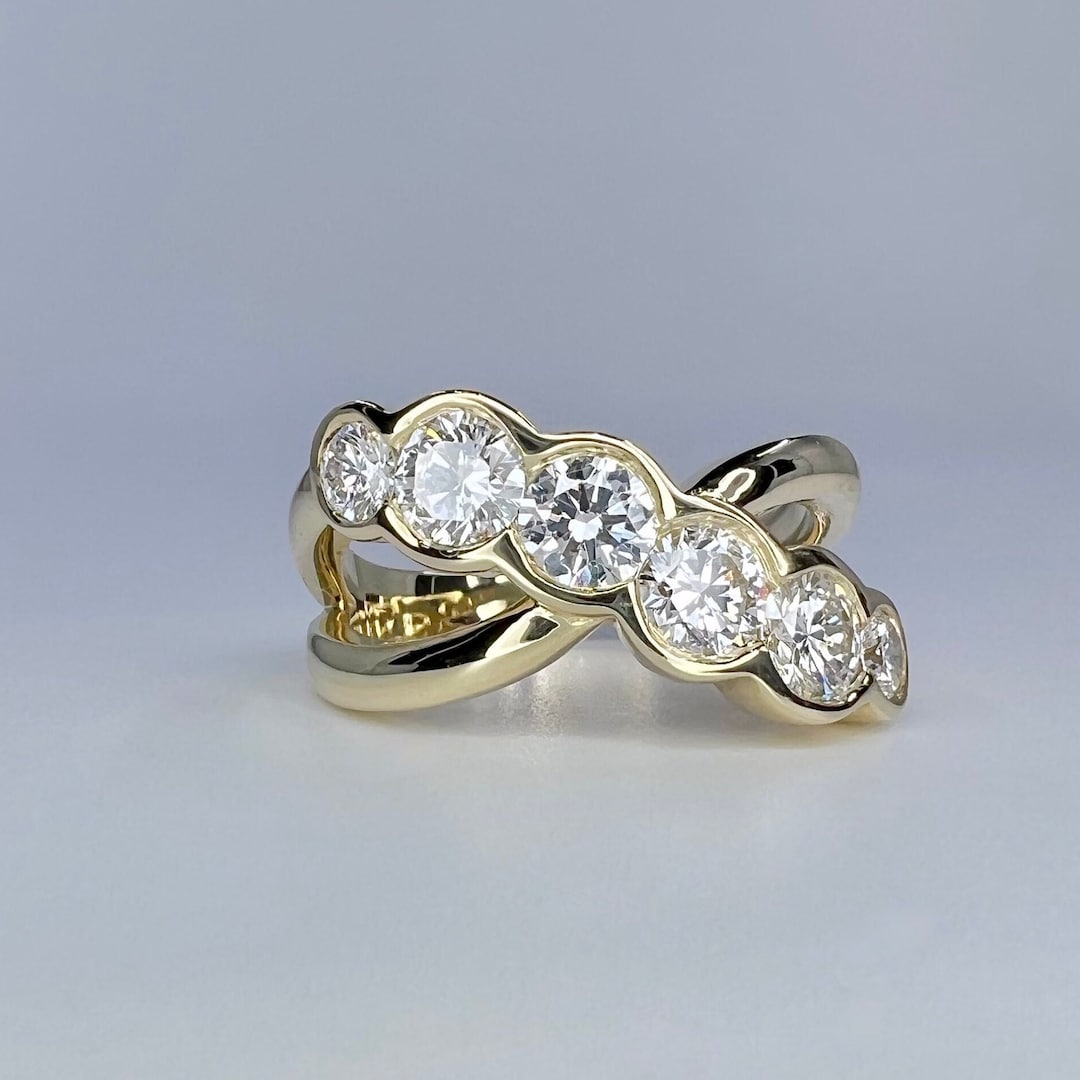 1.25ctw Lab Grown Diamond Cluster Ring 14K Yellow/white Gold , Lab ...