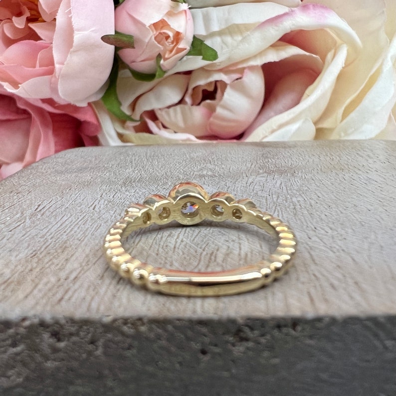 Stackable Diamond Ring 14K Stackable Diamond Wedding Ring - Etsy