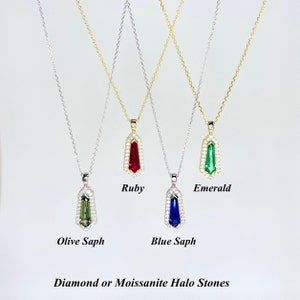 Kite Shaped Ruby Pendant Necklace 14K Solid Gold Unique Long - Etsy