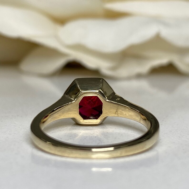 Ruby Ring Radiant Cut 14K Solid Gold for Women 7173 Ruby - Etsy