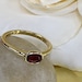 Ruby Stacking Ring With East to West Oval, Minimalist Ruby Ring, 14k ...