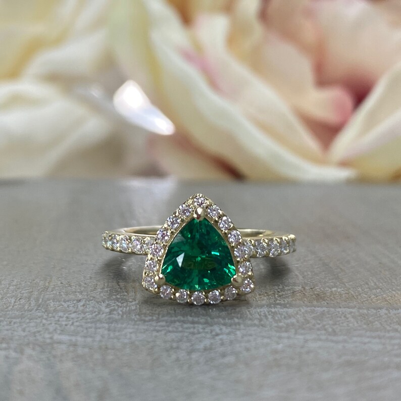 Triangle Gemstone Ring Setting Trillion Cut Emerald - Etsy