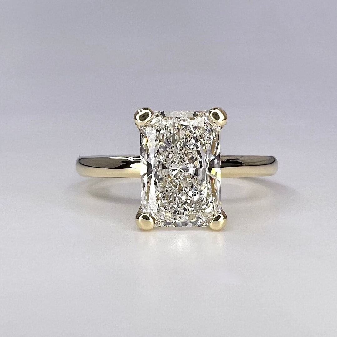 Lab Grown Diamond Engagement Ring | 2.00 Ct Radiant Cut Lab Created ...