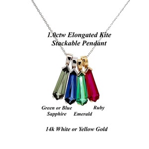 Kite Shaped Ruby Pendant Necklace 14K Solid Gold, Unique Long Ruby ...