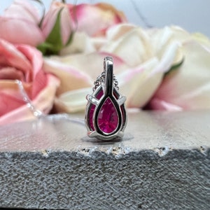 Ruby Pendant Necklace Pear Shape 14K Yellow Gold, Gold Teardrop Shape ...