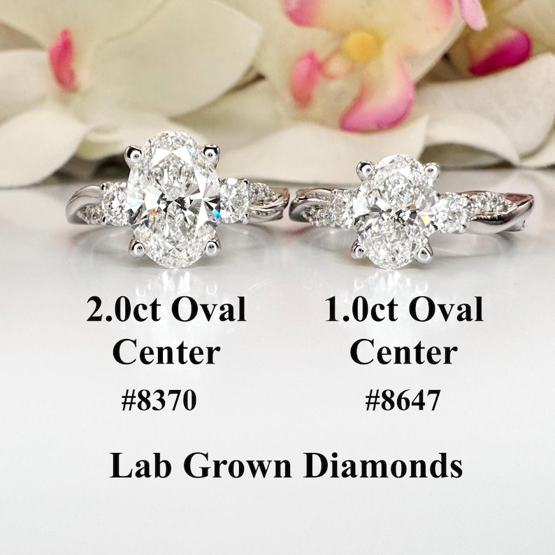2.50 CTW Oval Cut Lab Grown Diamond Engagement Ring 14K Solid Gold ...