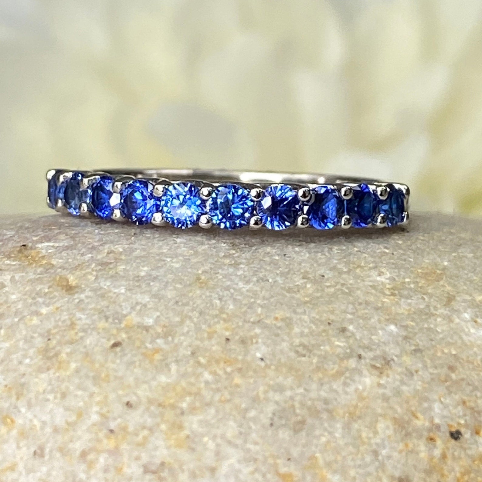 Thin Sapphire Stacking Ring Minimalist Ring Sapphire | Etsy