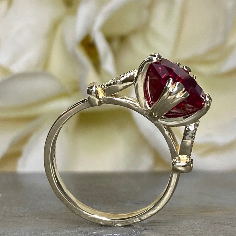 Asscher Cut Ruby Engagement Ring Ruby Asscher Cut Vintage - Etsy