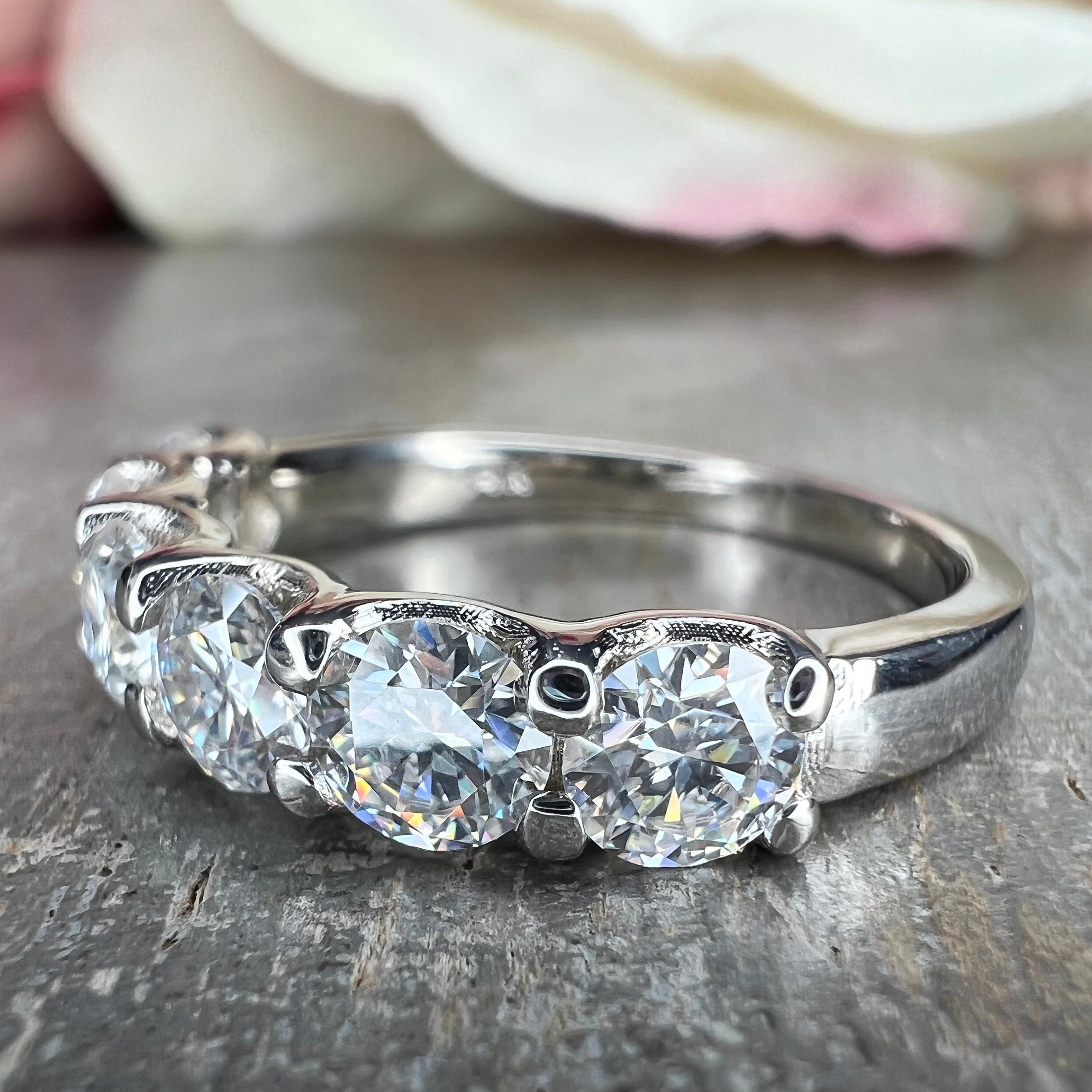 Lab Grown Diamond Stacking Wedding Band 14 K Solid Gold, Lab Created ...
