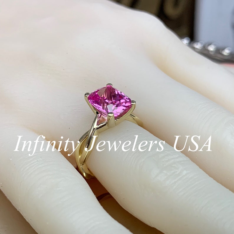 Elongated Cushion Cut Engagement Ring / Pink Sapphire - Etsy