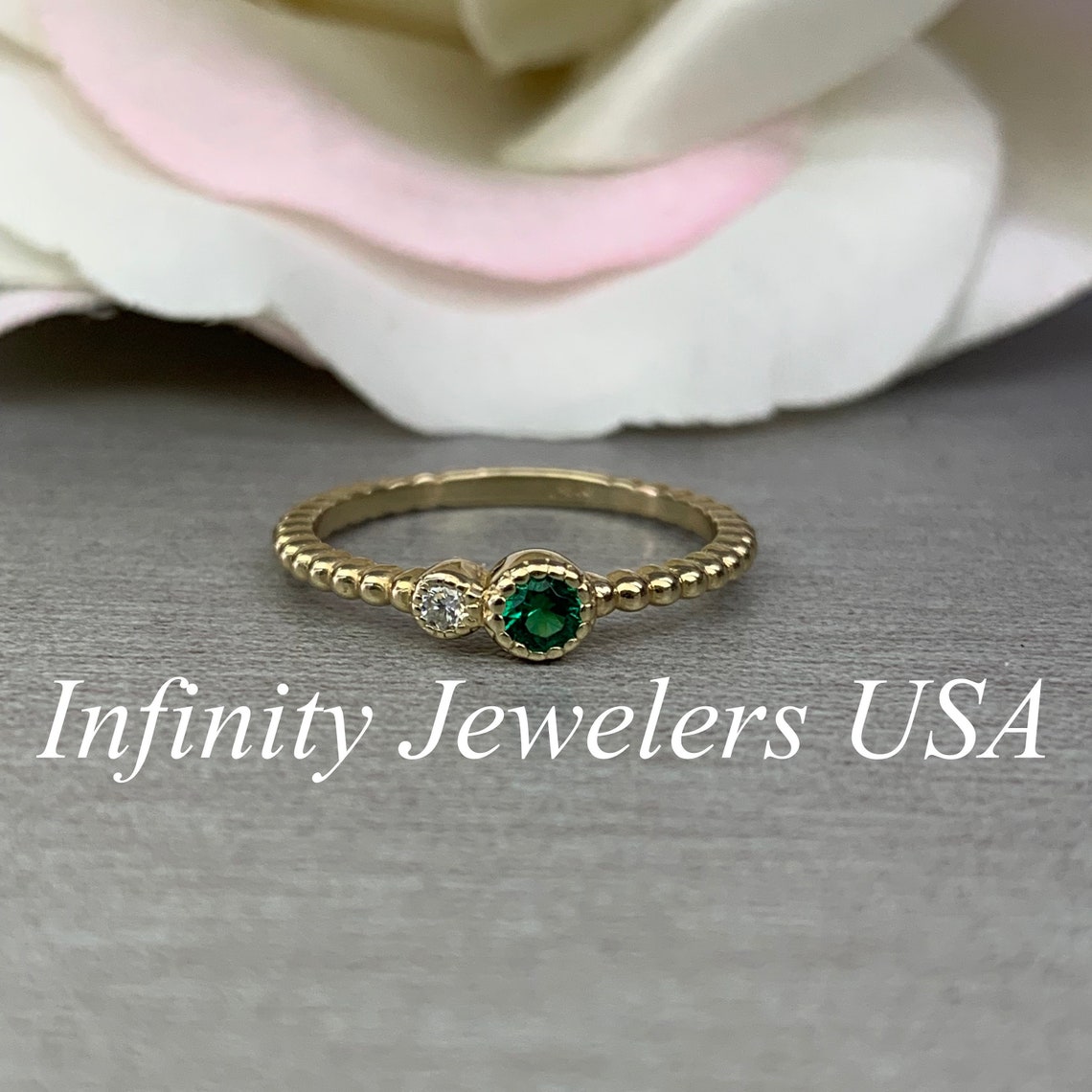 Emerald Ring Women's Solid Yellow Gold 14k Gold Emerald - Etsy