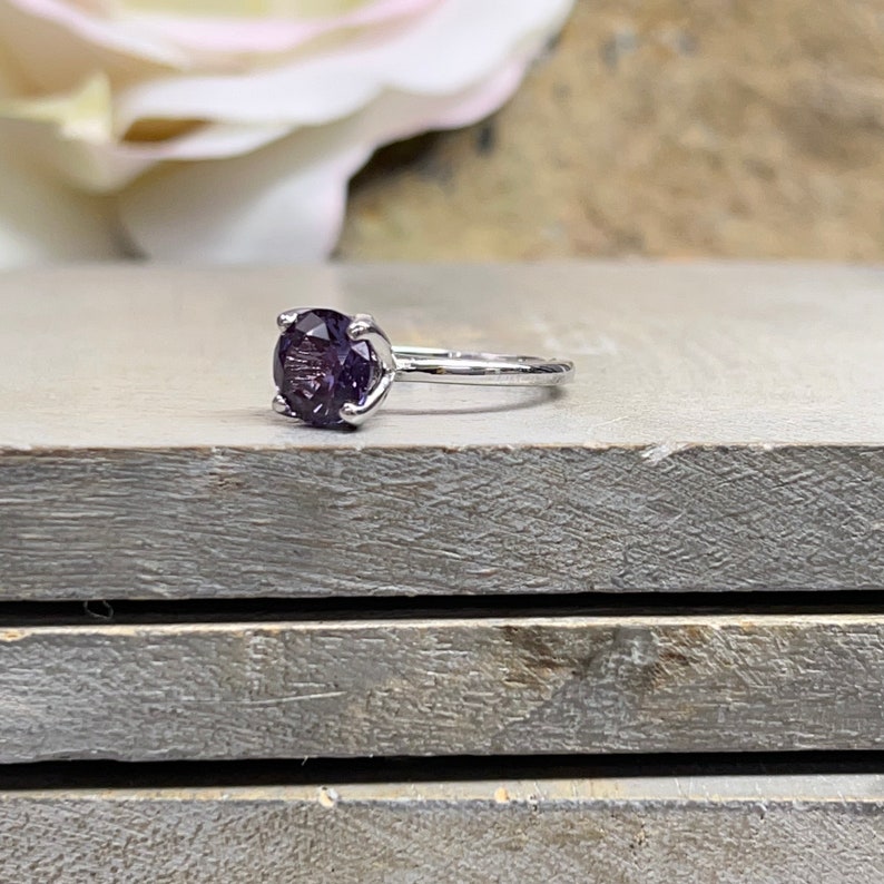 Round Alexandrite Engagement Ring Alexandrite Ring Solitaire | Etsy