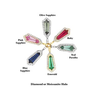 Kite Shaped Ruby Pendant Necklace 14K Solid Gold , Unique Long Ruby ...