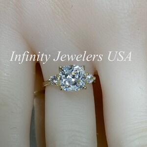 Cushion Cut Engagement Ring, Solitaire Wedding Ring, Cushion Cut With ...