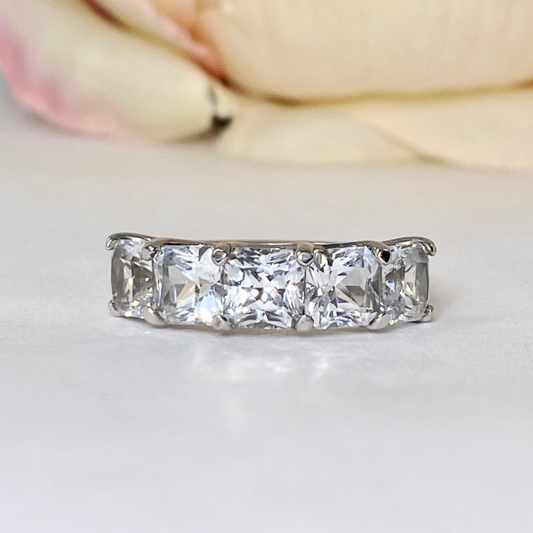Lab Grown Diamond Wedding Band, Lab Created Diamond Half Eternity Band ...