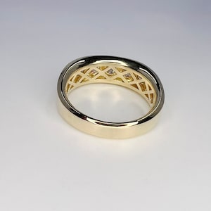 Mens Lab Grown Diamond Ring | 14K Solid Gold 5 Stone Lab Created Mens ...