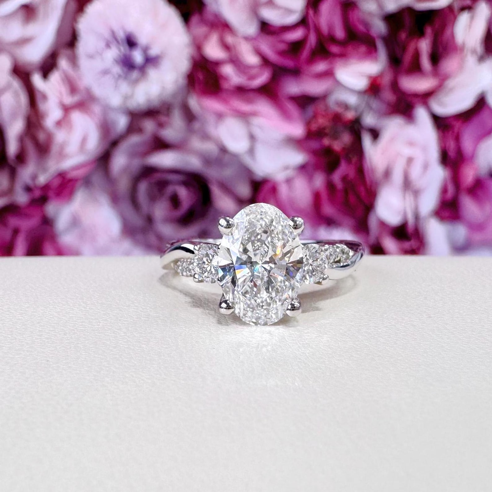 2.50 CTW Oval Cut Lab Grown Diamond Engagement Ring 14K Solid Gold ...