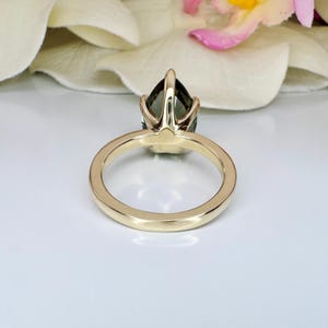 Pear Shaped, Green Sapphire Engagement Ring 14k White Gold, Pear ...