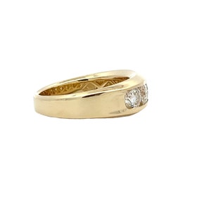 Mens Lab Grown Diamond Ring 14K Solid Gold 5 Stone Lab Created Mens ...