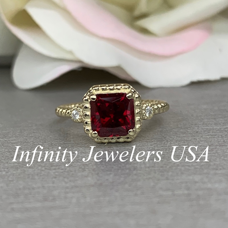 Ruby Ring Vintage - Etsy